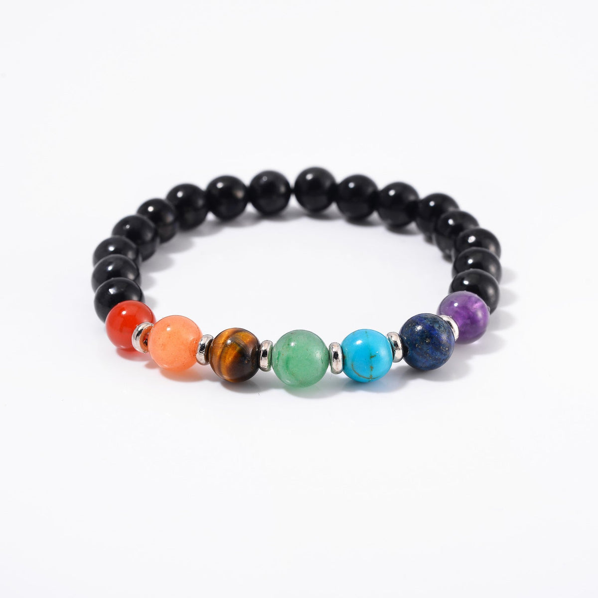7 Chakra Bracelet with Shungite Beads – Portable Protection & Purifica ...