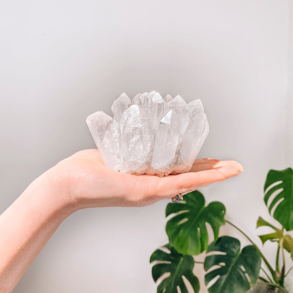 White Phantom Quartz Crystal Cluster – MindfulSouls