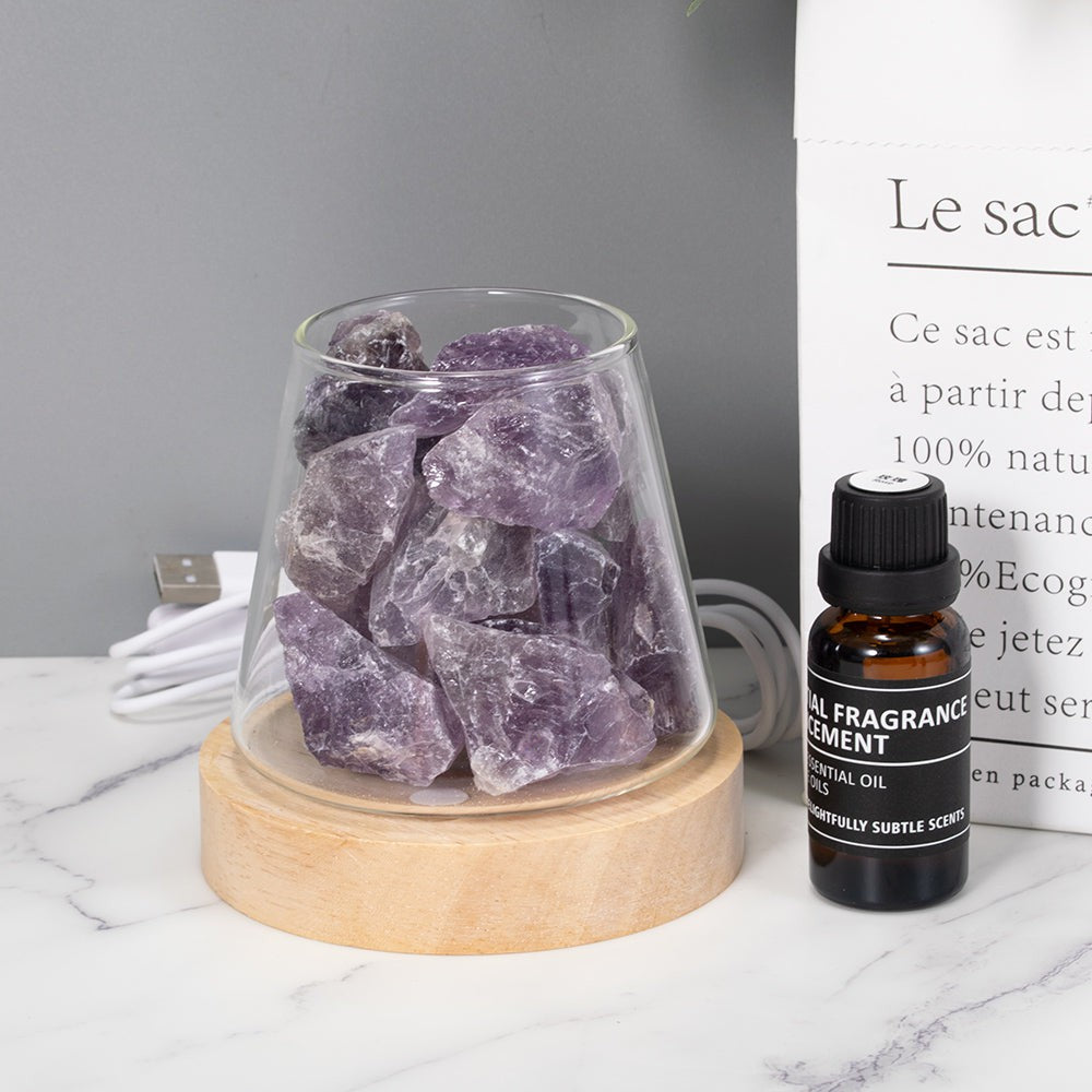 Raw Gemstone Essential Oil Diffuser With Light – MindfulSouls