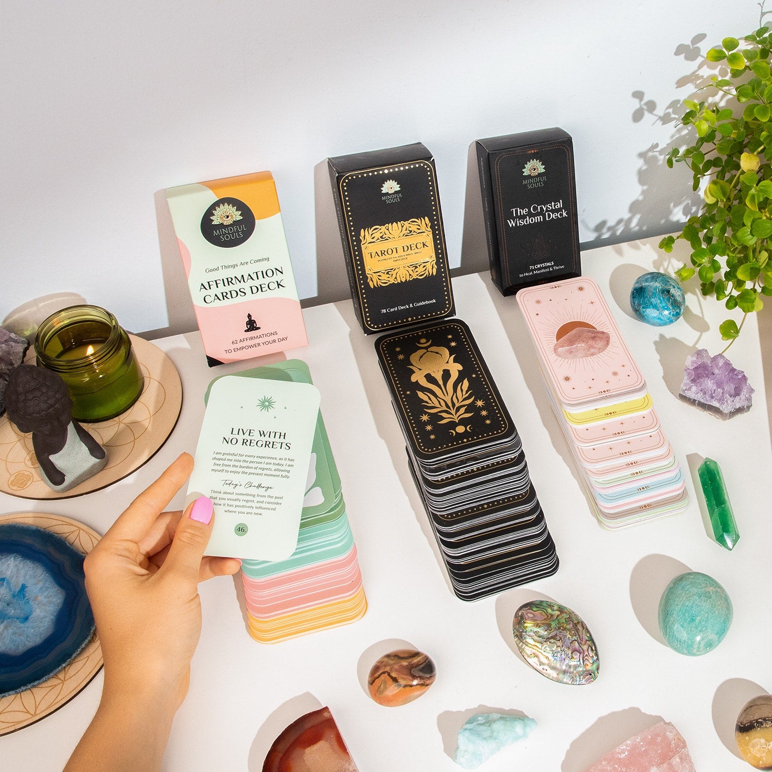 Mindful Cards Bundle: Tarot, Crystals & Affirmation Card Decks ...