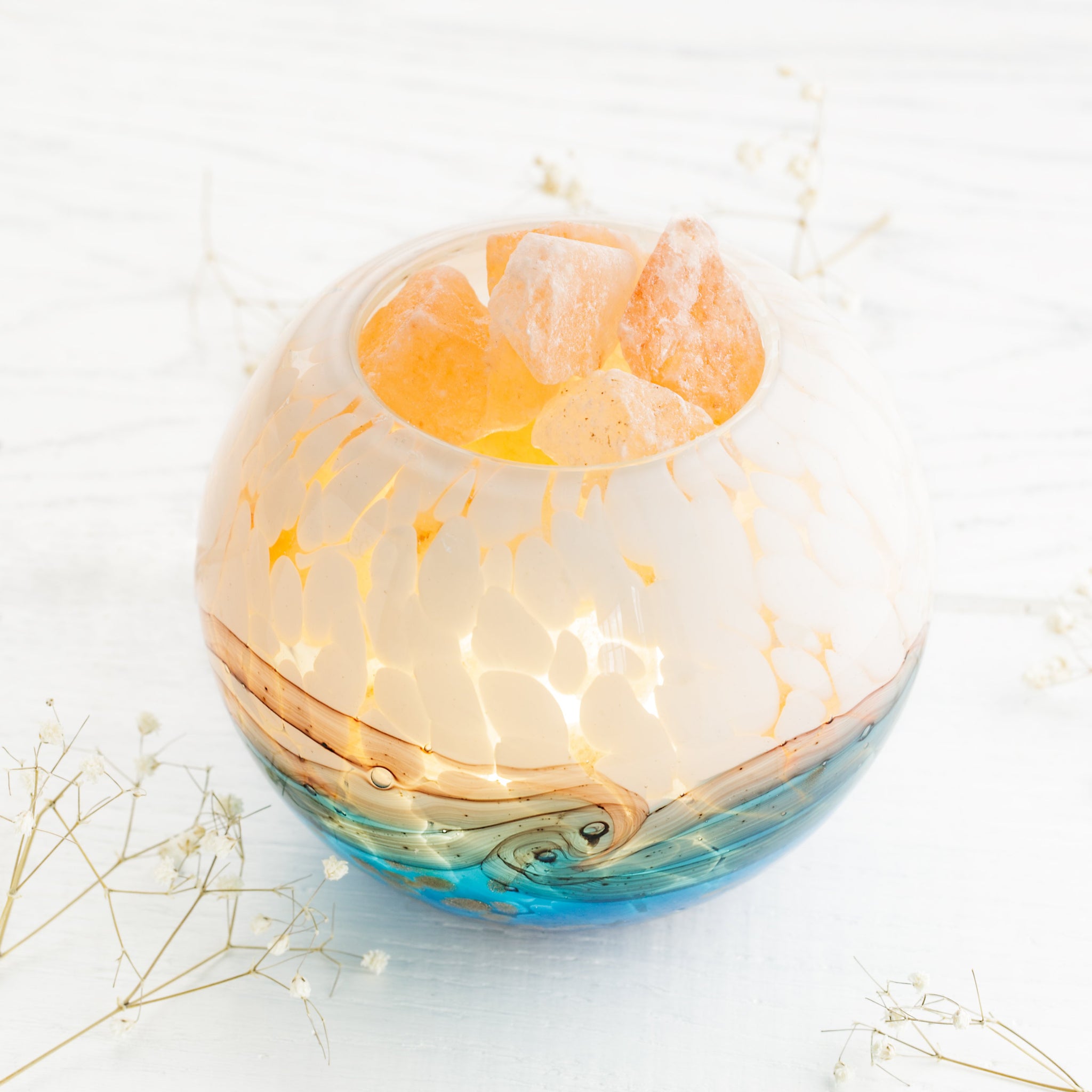 Blown Glass Himalayan Salt Lamp – MindfulSouls