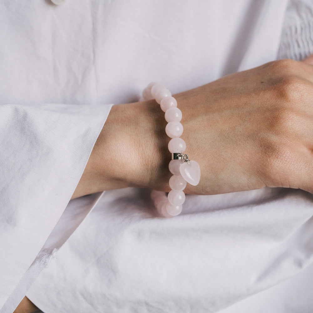 Rose Quartz Beaded Bracelet For Women – MindfulSouls