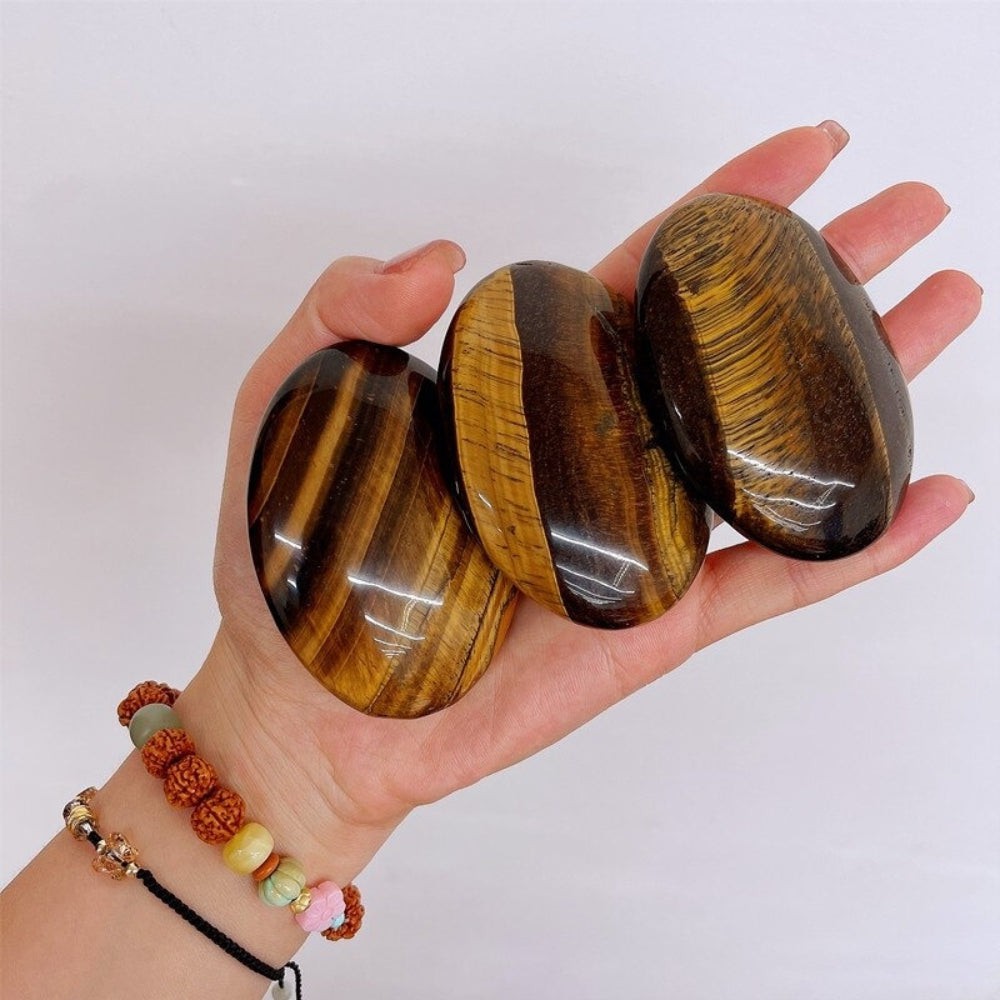 Natural Tiger's Eye Crystal Palm Stone – MindfulSouls