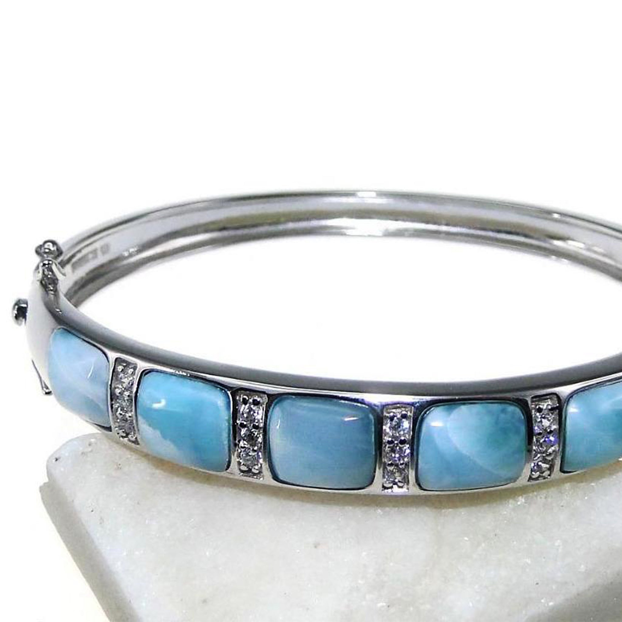 Larimar Stone Silver Bracelet – MindfulSouls